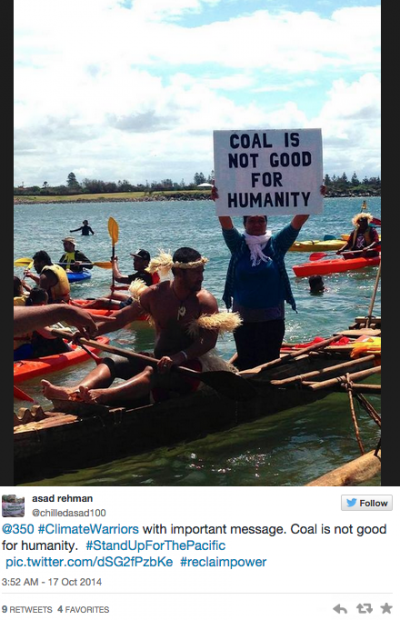 'Not Drowning, Fighting': Pacific Climate Warriors Blockade Coal Port ...