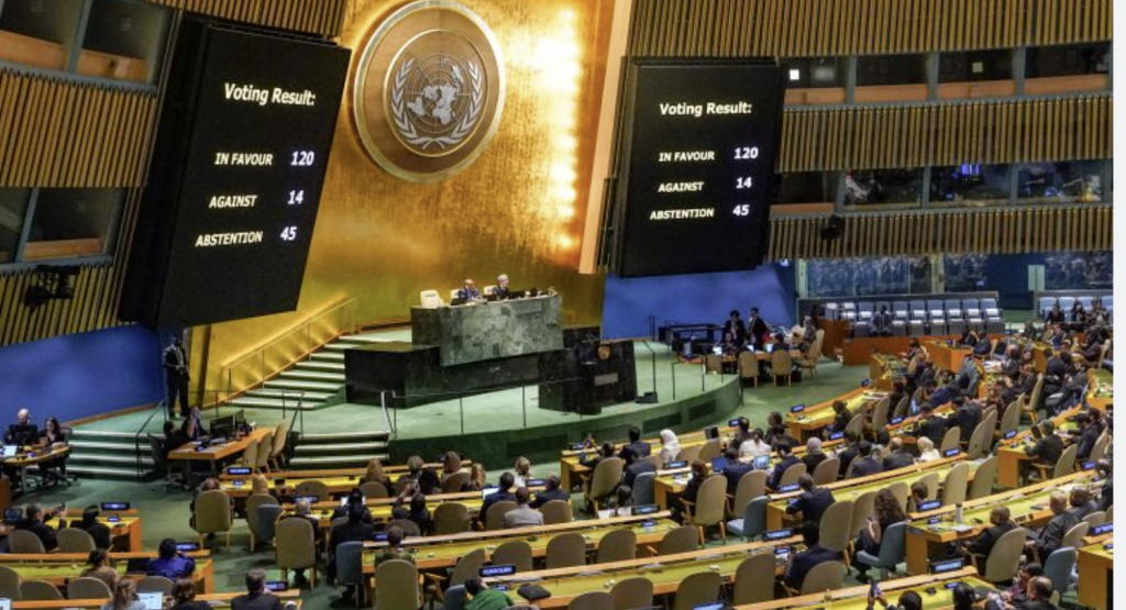 United Nations General Assembly Votes For Gaza Ceasefire ...